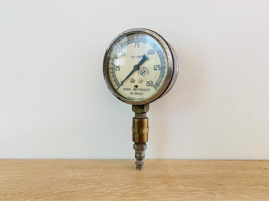 Vintage Industrial Steampunk Gauge Meter Indicator Air Brakes Test ...