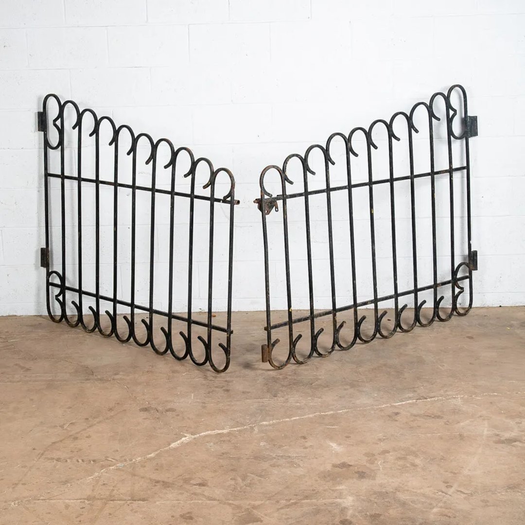 Mid Century Modern Metal Gate Wrought Iron Entrance Black 1960s ...