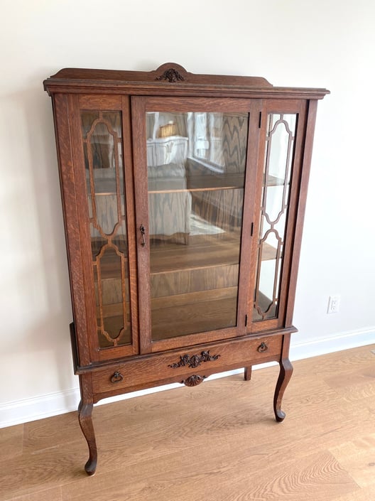 Queen anne display cabinet store