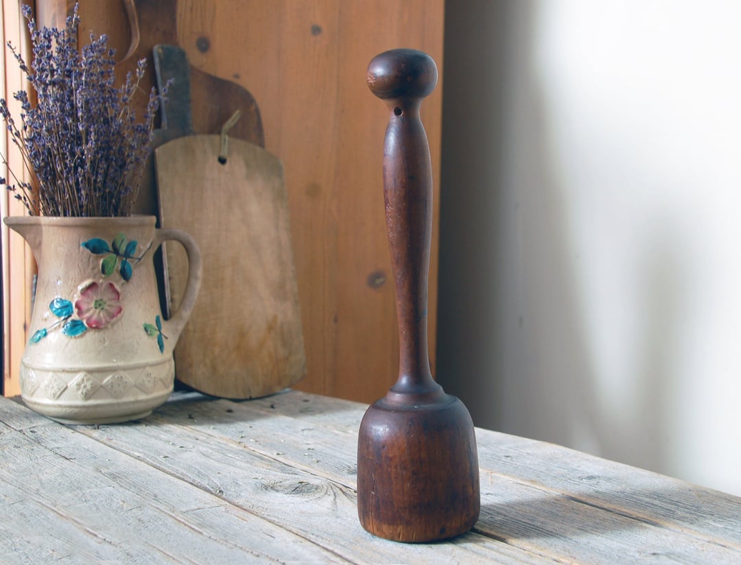 Primitive wood masher / rustic kitchen pounder / wooden potato masher ...