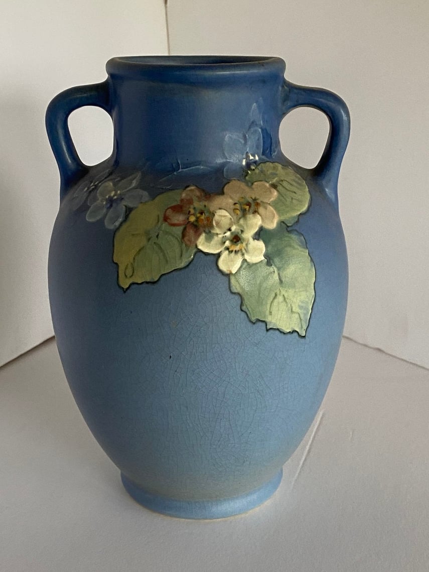 Antique Arts & Crafts Hand-Painted Art Pottery Vase by Weller Pottery ...