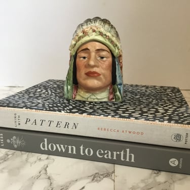 Native American Ceramic Bust Statue Lidded Box | Pursuing Vintage ...