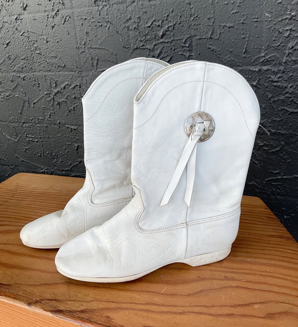 White Majorette Boots / Sz 7.5 N | Revival Vintage | North Loop ...