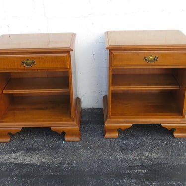 Ethan Allen Solid Maple Nightstands End Side Bedside Tables a ...
