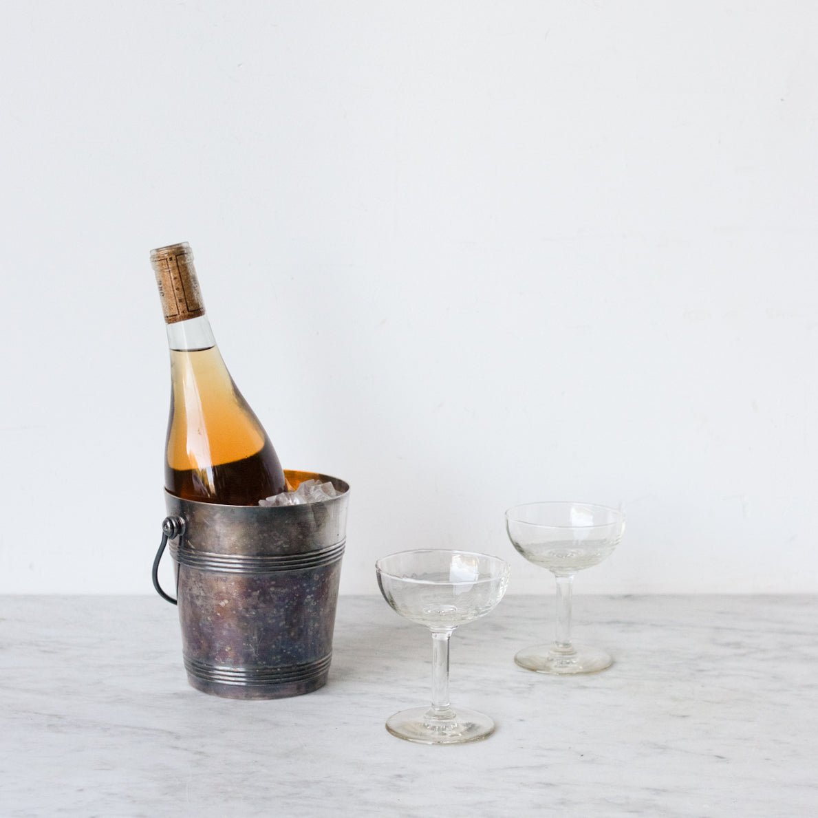 Christofle Ice Bucket with Pair of Champagne Coupes | Elsie Green ...