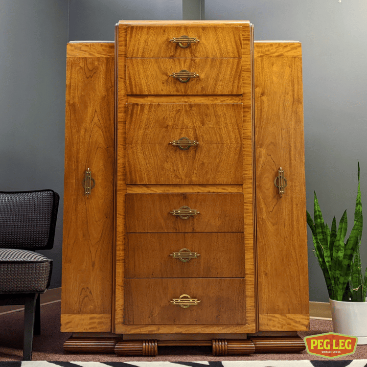 Art Deco chifforobe with drop-front secretary drawer | Peg Leg Vintage ...