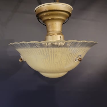 Vintage Yellow Three Chain Light | Earthwise Architectual Salvage ...