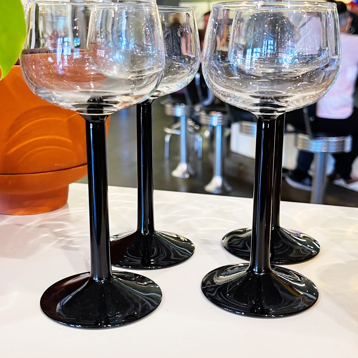 Vintage Luminarc Black Stem Glasses | Jungle and Loom - Washington, DC ...