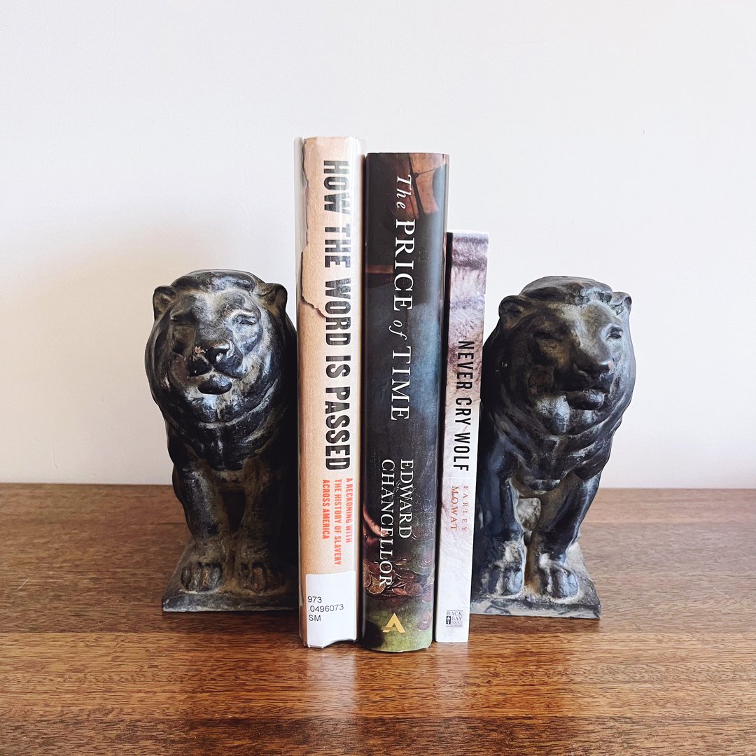 vintage pair of terra cotta lion bookends | The Distillery Vintage ...