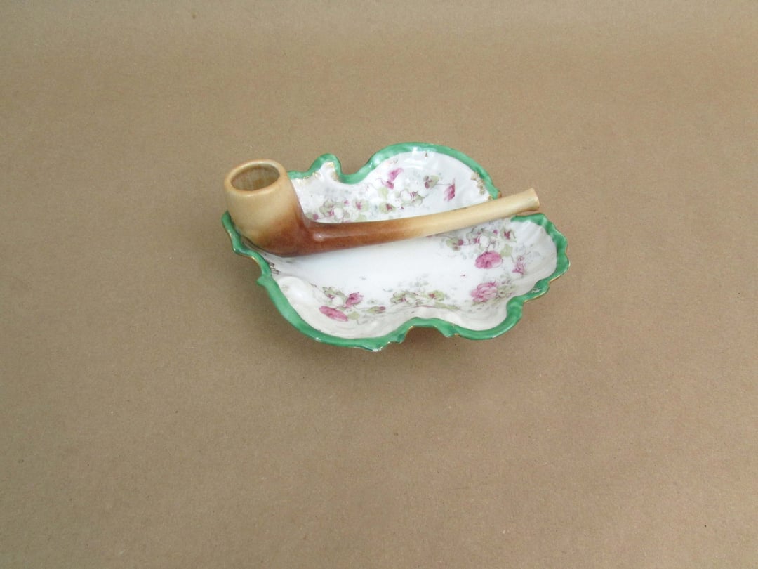 Antique Victoria Carlsbad Austria Unique Irish Pipe Dish Bohemian ...