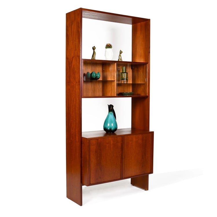 Single Column Danish Teak Modular Wall Unit | Room Divider w | Modern ...