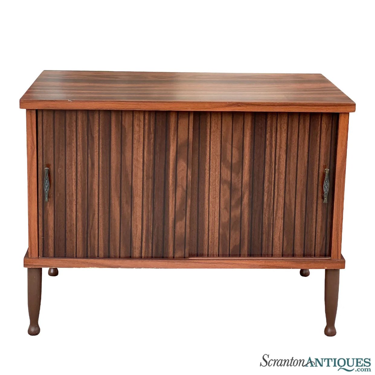 Mid-Century Modern Walnut Sliding Door Occasional Cabinet | Scranton ...
