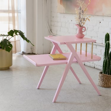 Vintage Millennial Pink Two Tier Side Table | Sunbeam Vintage ...