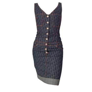 Dior Denim Logo Button Up Dress | Treasures of NYC | New York, NY
