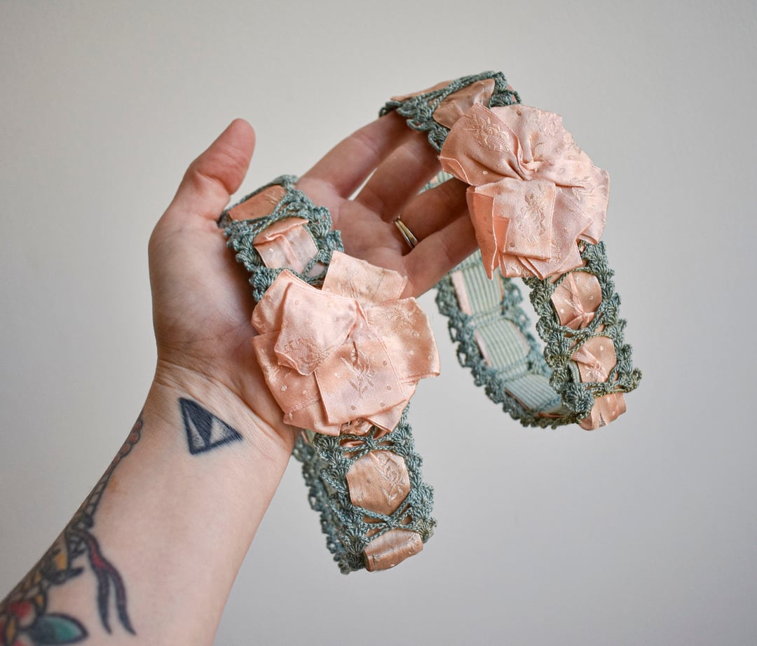 1920s Satin Lingerie Garters Set of 2 | Milk & Ice | Baltimore, MD