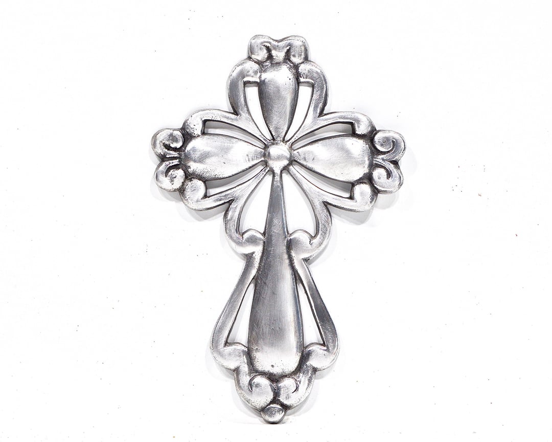 VINTAGE: 13" Aluminum Wall Hanging Cross - Cast Aluminum Cross - | Dan ...
