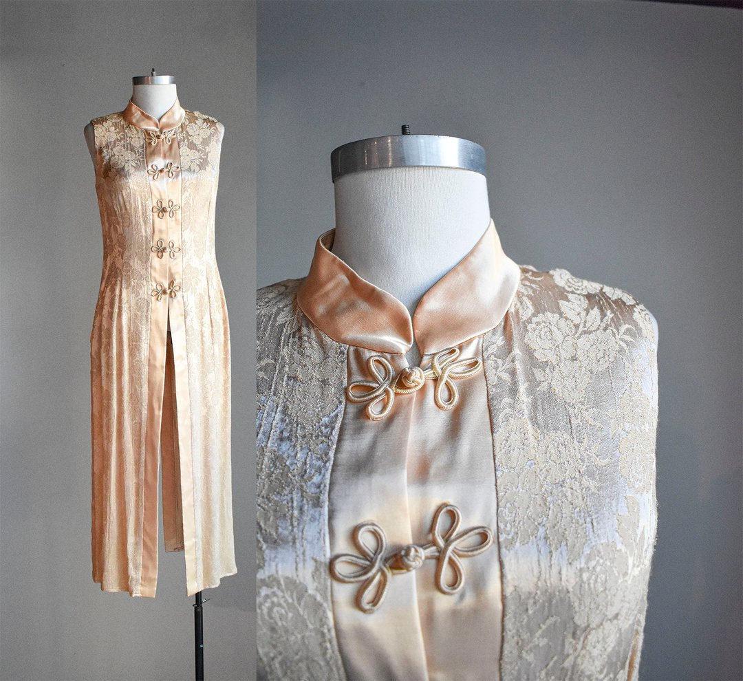 90s Gold Qipao Style Jacket | Milk & Ice | Baltimore, MD