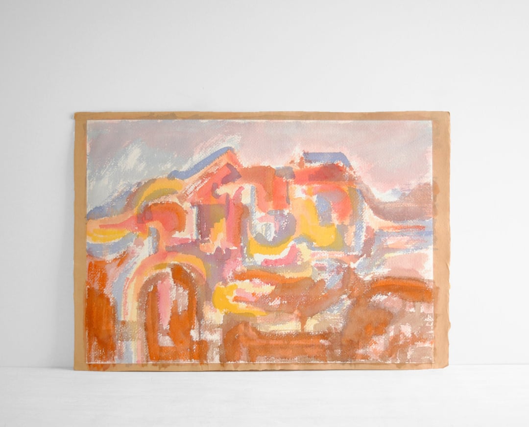 Mid Century Abstract Watercolor Painting by Massachusetts Artist Renate ...