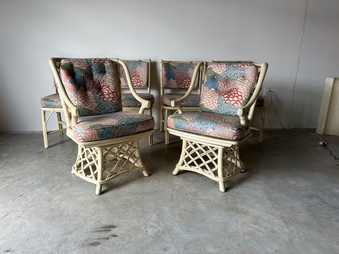 Vintage Ficks Reed Bamboo and Rattan Dining Chairs - Set | Miami ...