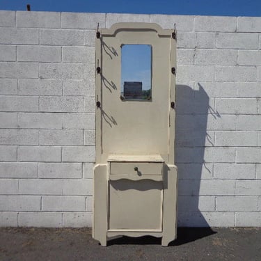 Antique Hall Tree Coat Rack Mirror Garment Rack Closet Entry | Deja Vu ...