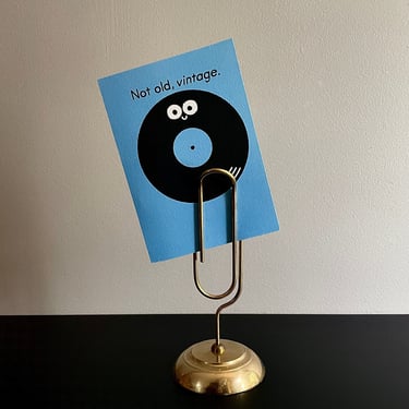 Vintage Jumbo, Giant, Oversized Brass Paperclip Memo Holder, Stand ...