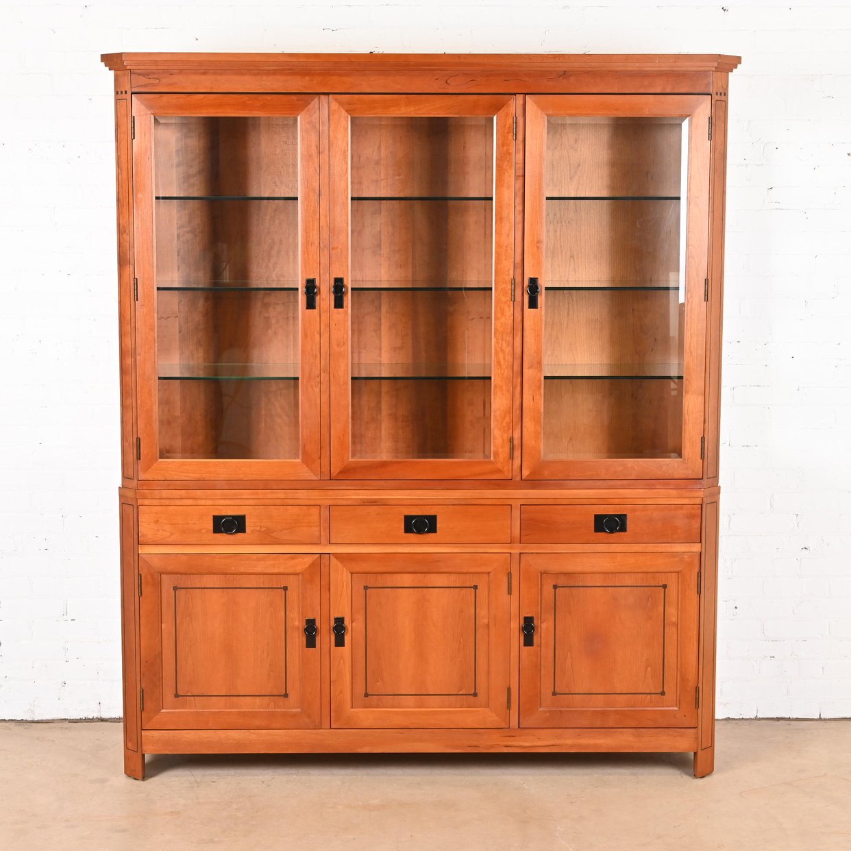 Stickley Shaker Arts and Crafts Cherry Wood Lighted | Liberty & 33rd ...