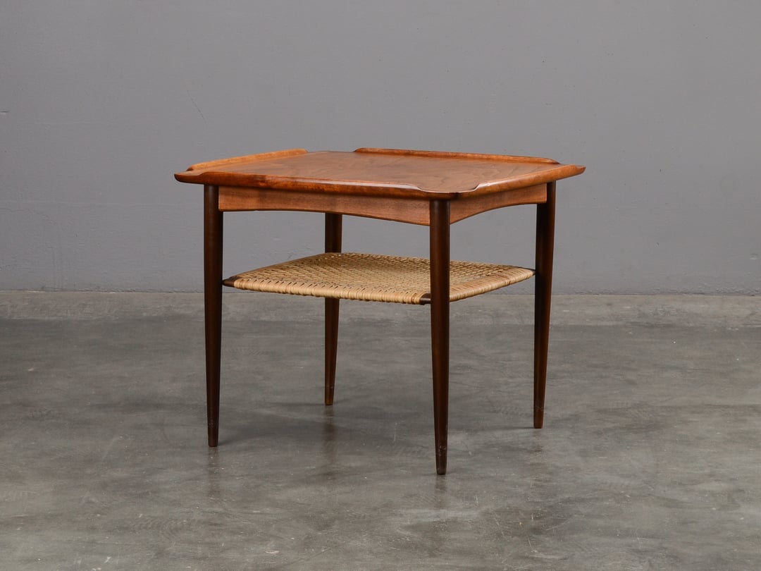 2ft Poul Jensen Square Side Table Danish Modern Walnut and | Madsen ...