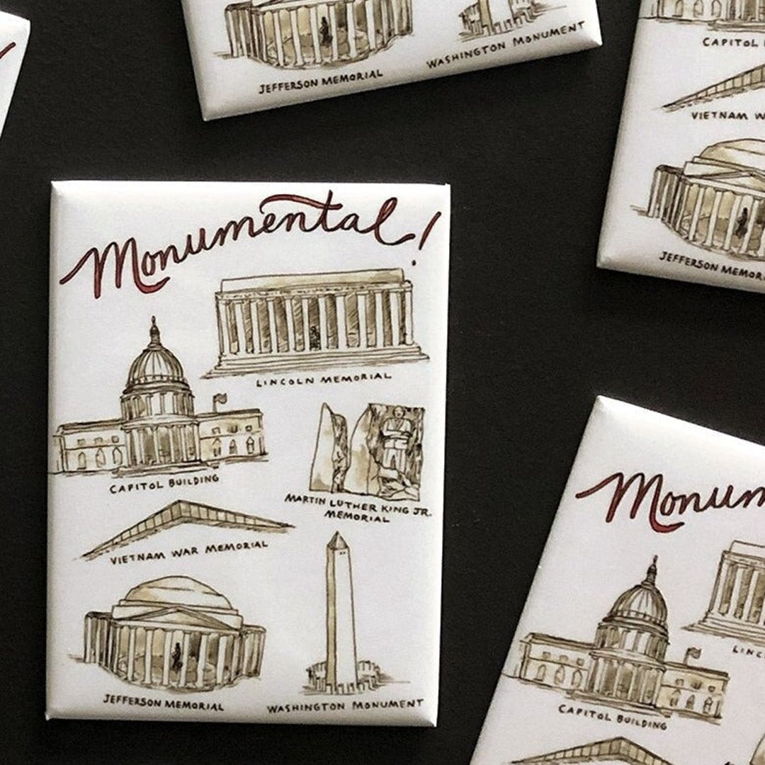 Washington, DC Monuments | Monumental! Magnet | Marcella Kriebel Art ...