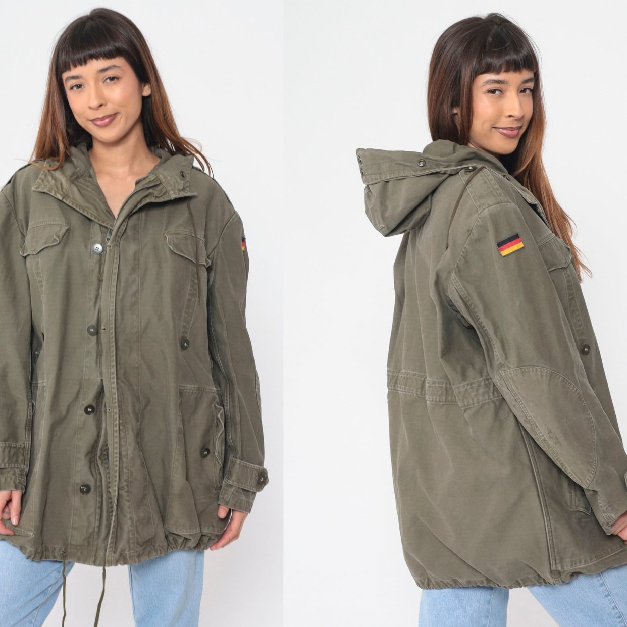 German Army Jacket 90s Hooded Military Coat Green | Shop Exile - Tucson ...