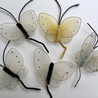 Vintage Net Butterflies, Large Net Butterfly, Millinery, Craft ...
