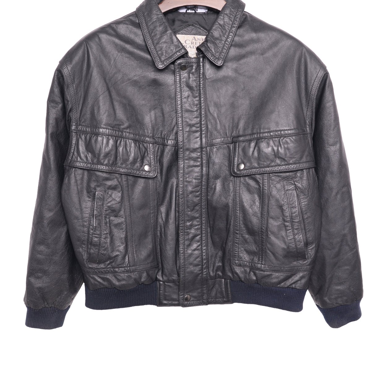 1990s Black Leather Bomber Jacket | The Vintage Twin - Manhattan - New ...