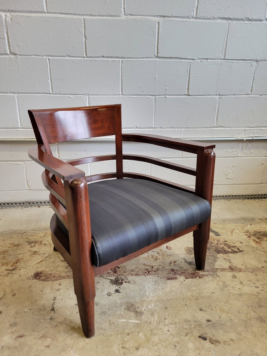 Vintage Wood Chair with Silk Upholstery | Wishbone Reserve | Baltimore, MD