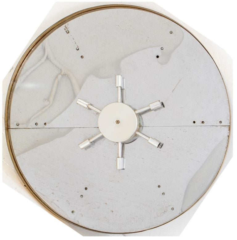 Space Age Modern Brass and Steel Flush-Mount Light | Showplace Antique ...