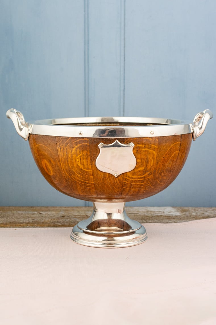 Antique Oak and Silverplate Centerpiece Bowl | Posh Chicago | Chicago, IL