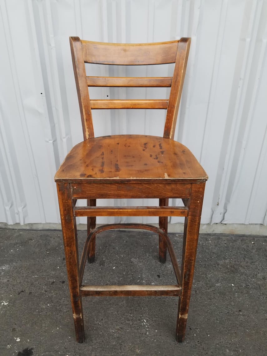 Distressed Wooden Bar Stool | Earthwise Architectual Salvage (Seattle ...