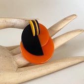 Art Deco Vintage Orange Tango & Black with Yellow Bakelite Galalith ...