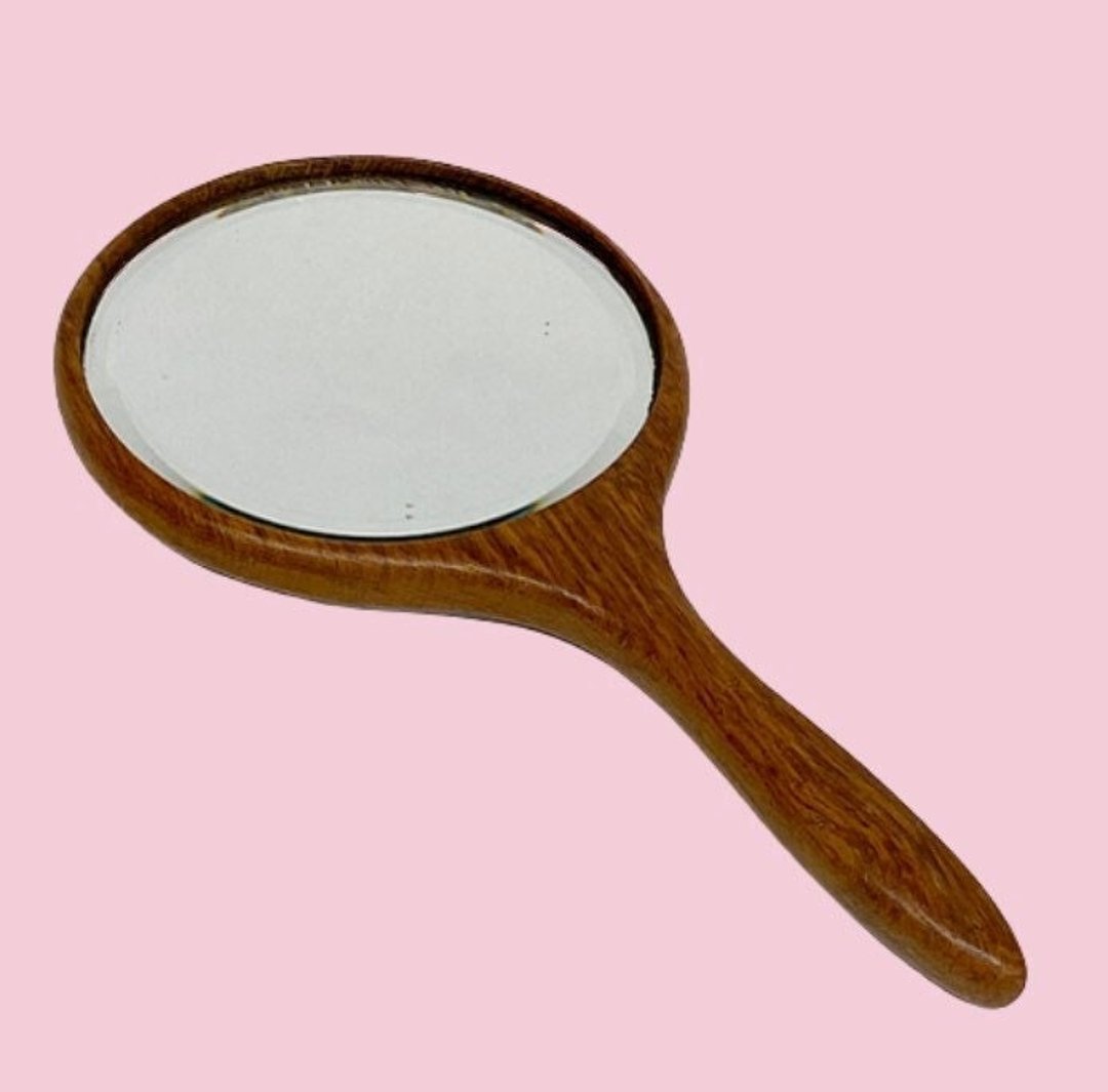 Vintage Hand Mirror Retro 1960s Mid Century Modern + Round Top ...