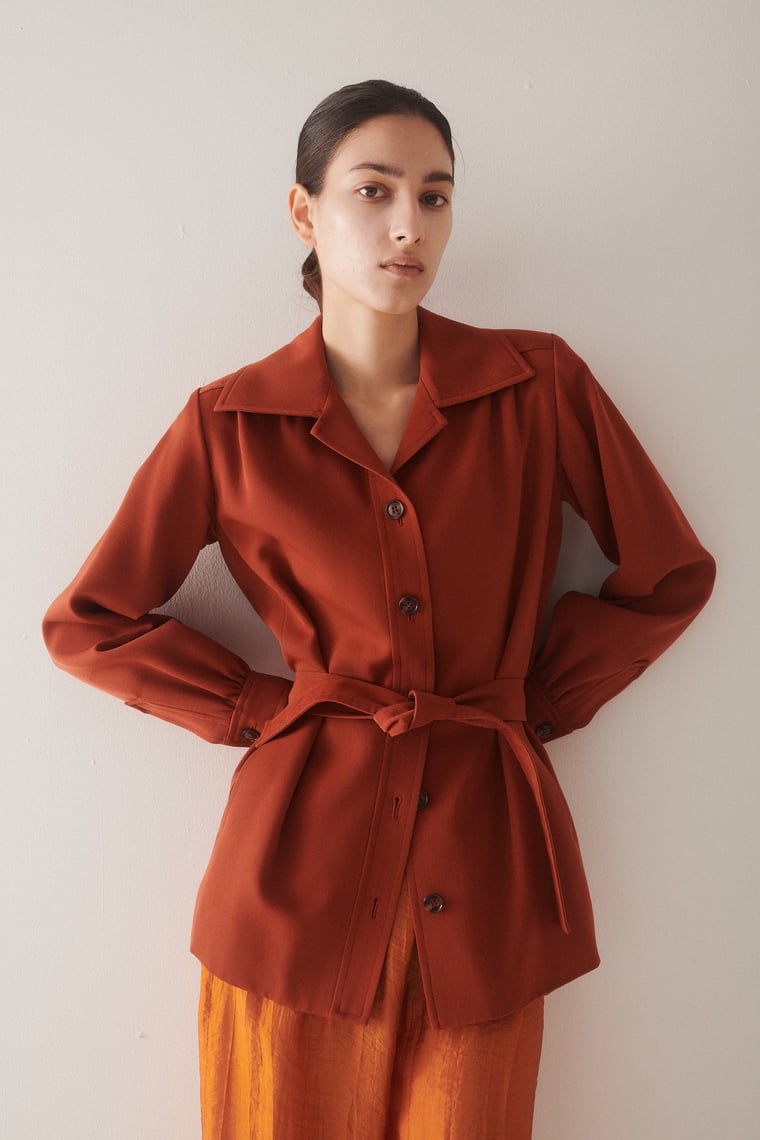 1970s Ysl Ochre Belted Coat | Desert Vintage | Tucson, AZ