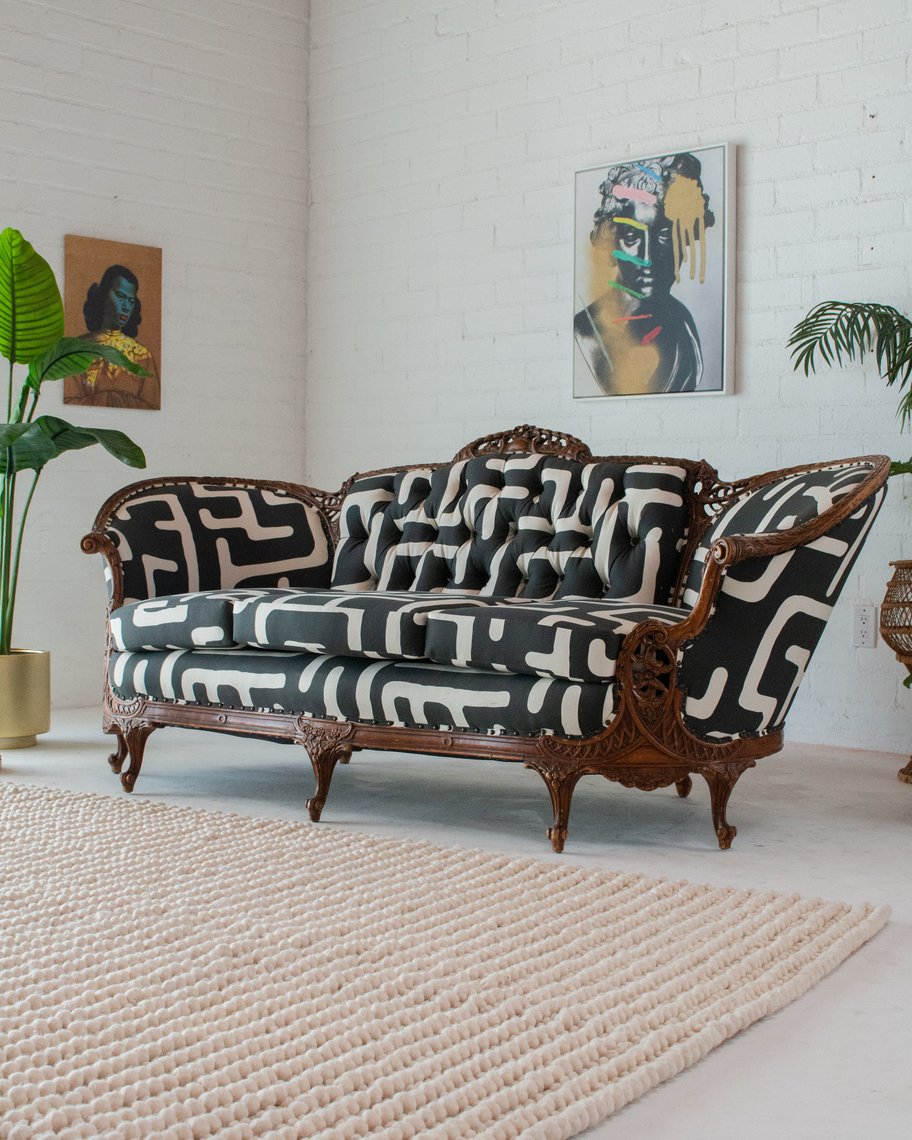 African Pattern Victorian Sofa | Sunbeam Vintage | Highland Park - Los ...