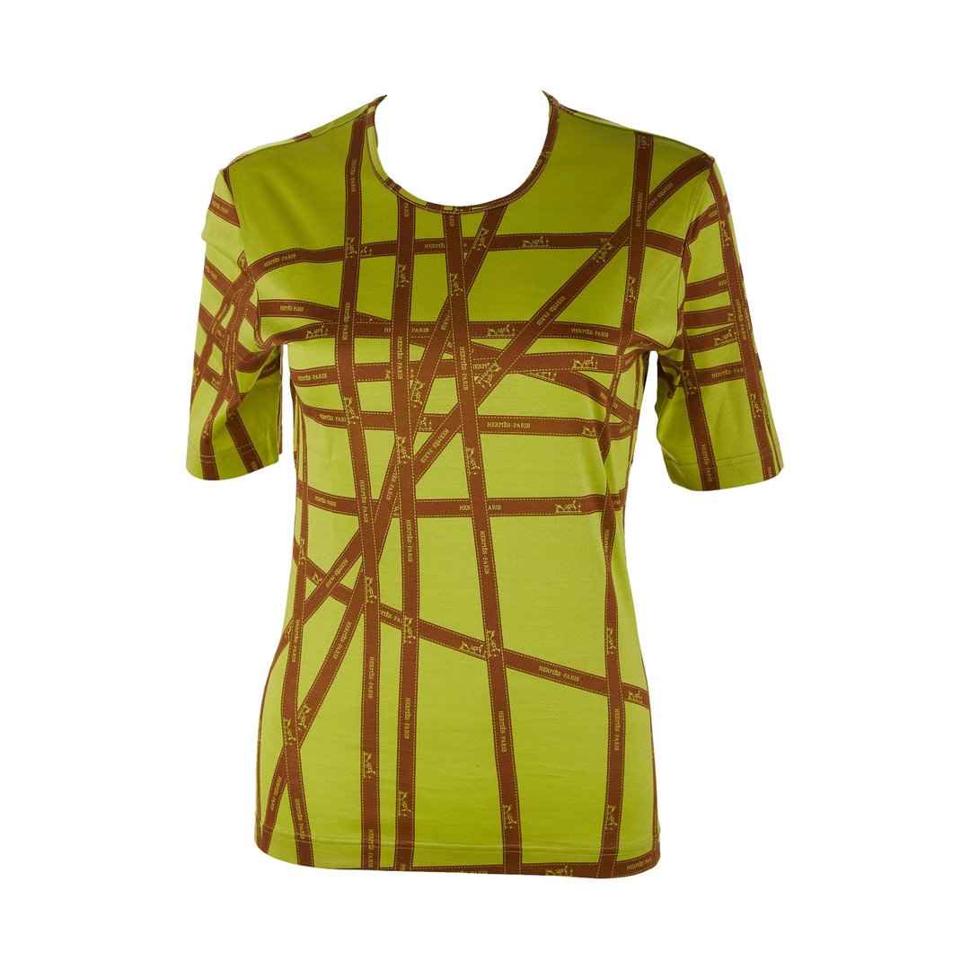 Hermes Lime Green Ribbon Shirt | Treasures of NYC | New York, NY