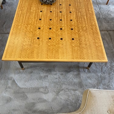 Italian Maple Burl Wood Top & Metal Base | Contact Modern | San Antonio, TX