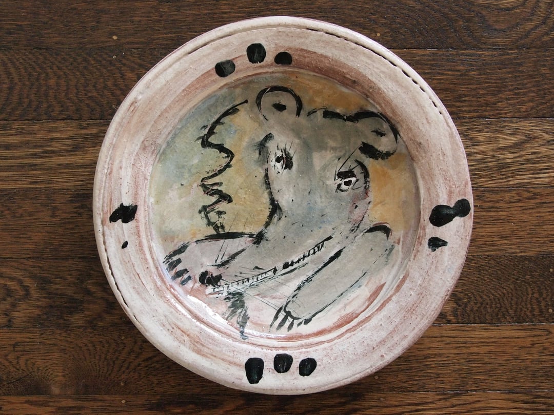 Original RON MEYERS Ceramic RAT Plate, 10" Dia. Studio Pottery Dish ...