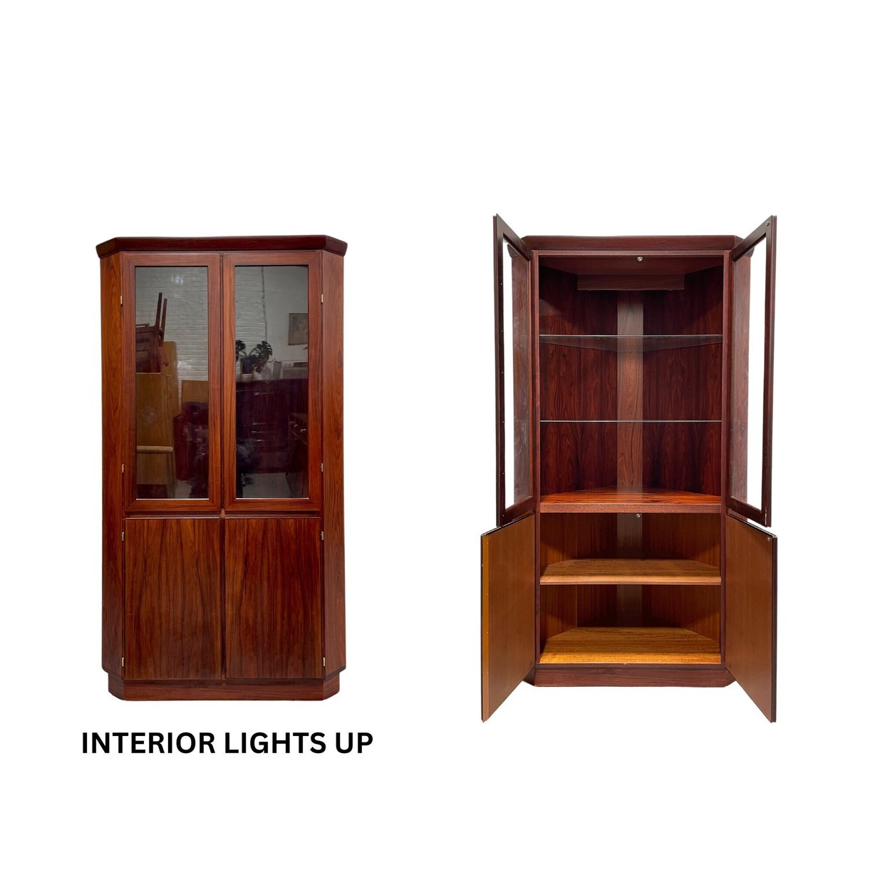 DANISH Mid Century Modern TEAK CORNER Bookcase / China | Circa60 ...