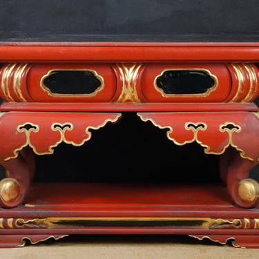 Japan Buddhist temple main altar offering table 1900 architecture ...