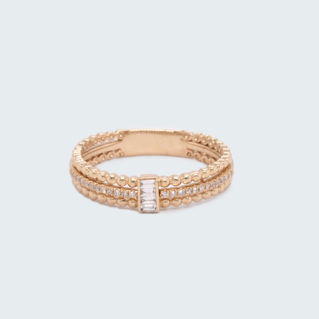 Diamond Bead Edge Ring | Eliza Page | Second Street District - Austin, TX