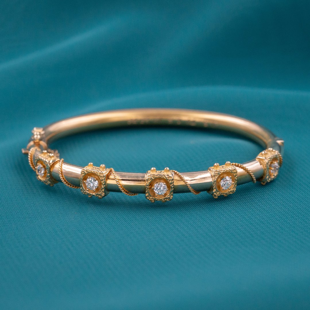 Antique Five Diamond Bangle | Pippin Vintage Jewelry | Chelsea - New ...