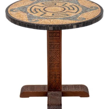 Aztec Modern Mosaic Pedestal Table | Showplace Antique + Design Center ...