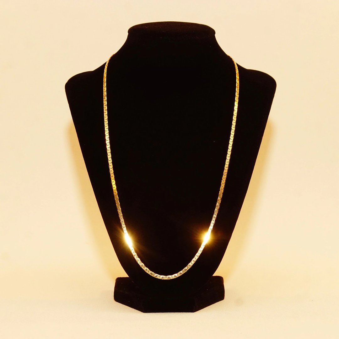 Vintage 14K Yellow Gold Boston Link Chain Necklace, 3mm Solid | Good's ...