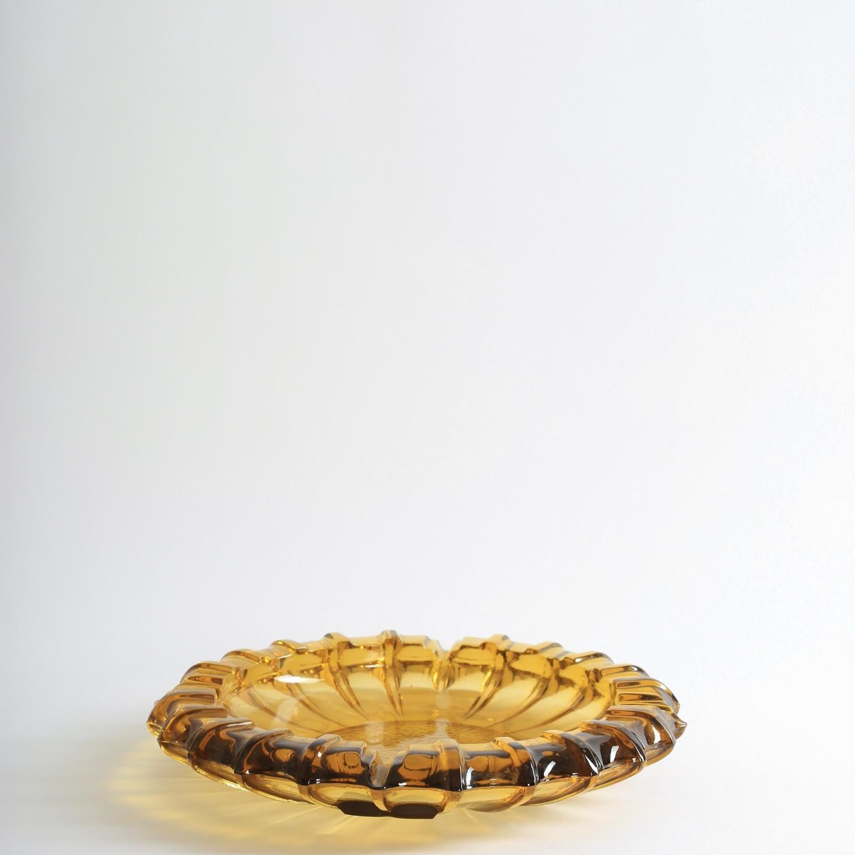 Vintage Blenko Moroccan Hazel Atlas Round Amber Glass | Cali Vintage - Lodi, CA | ATTIC