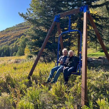 Ski Chairlift Swing and Wooden A-Frame, replica ski | Colorado Ski ...